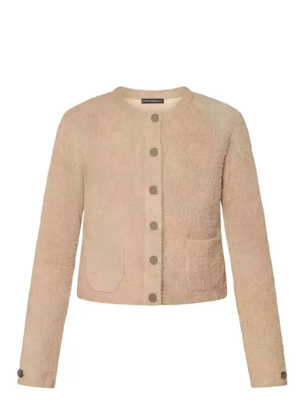 BETTY BARCLAY Button-up Patch-pocket Cardigan - Neutrals