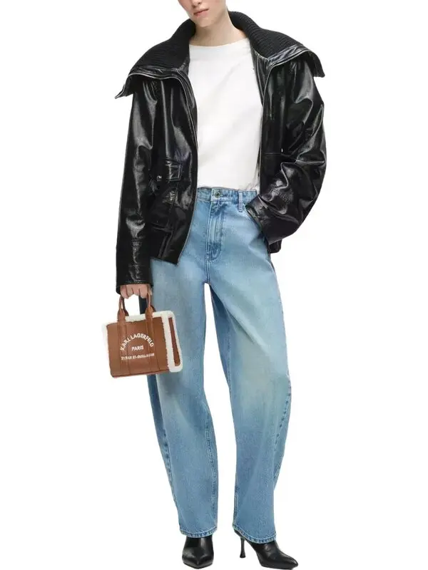 Karl Lagerfeld Rue St-guillaume Shearling Square Tote Bag - Brown