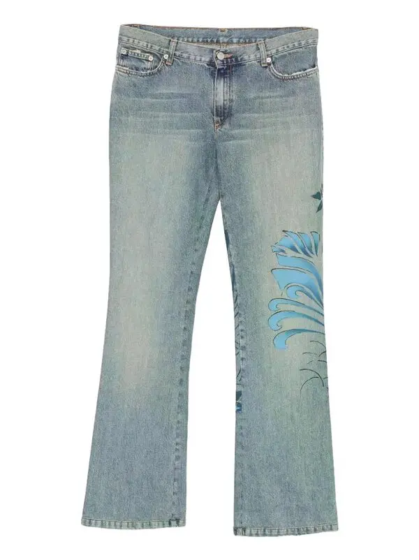 John Richmond 2000s Graphic Print Jeans - Blue