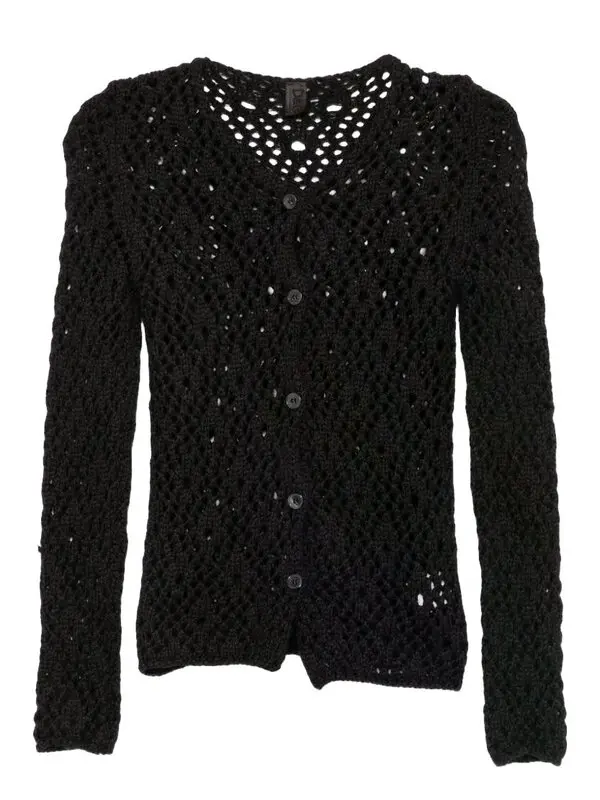 Dolce & Gabbana 2000s Crochet Knit Cardigan - Black
