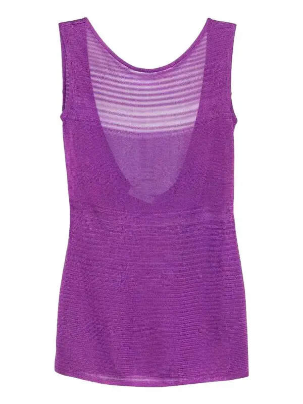 Celine Sleeveless Scoop-neck Top - Purple