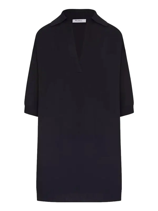 Max Mara V-neck Polo Top - Black