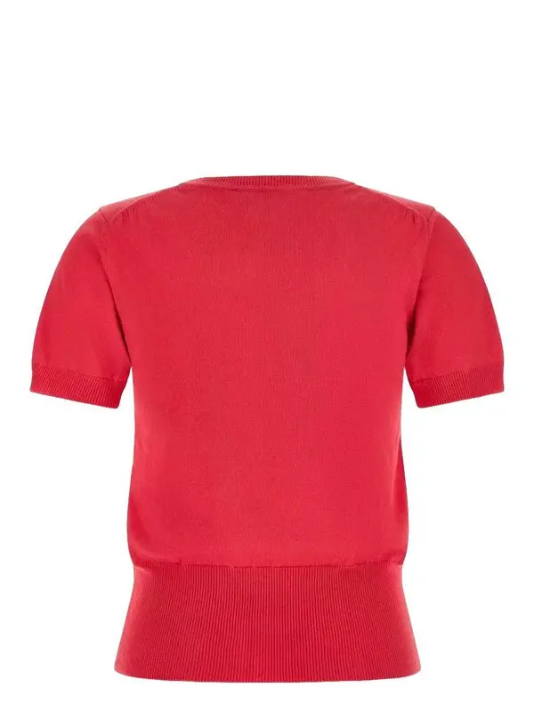 VIVIENNE WESTWOOD Orb Embroidered Knit T-shirt - Red