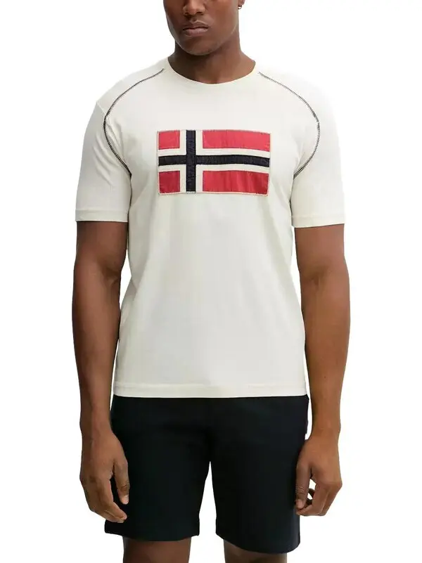 NAPAPIJRI Reflect Logo-patch Contrast-stitch T-shirt - White