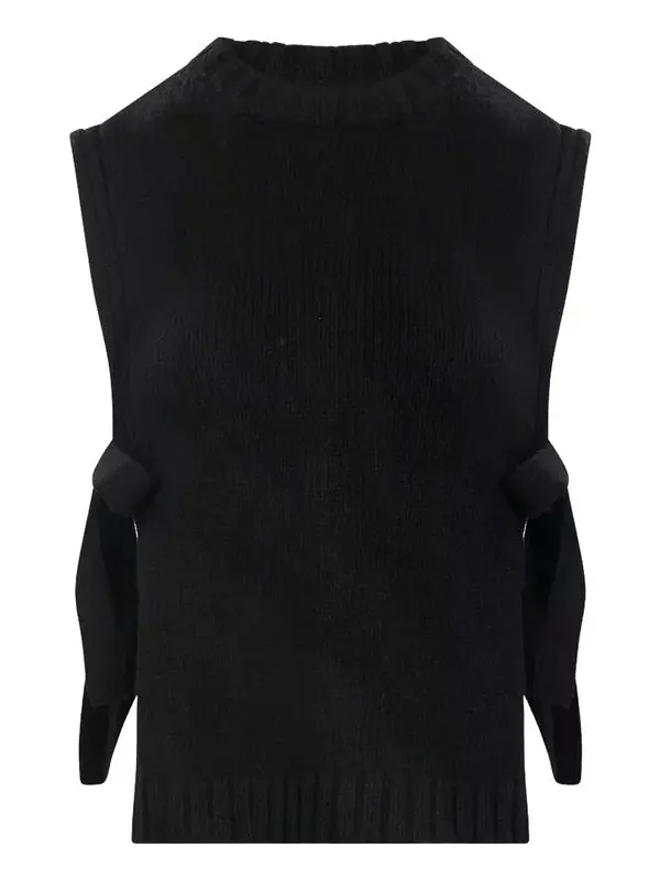 Soeur Uzel Side-tie Knitted Vest - Black
