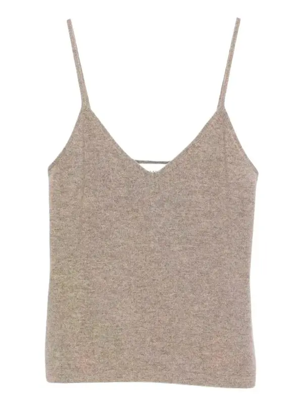 Eric Bompard Cashmere V-neck Tank Top - Neutrals