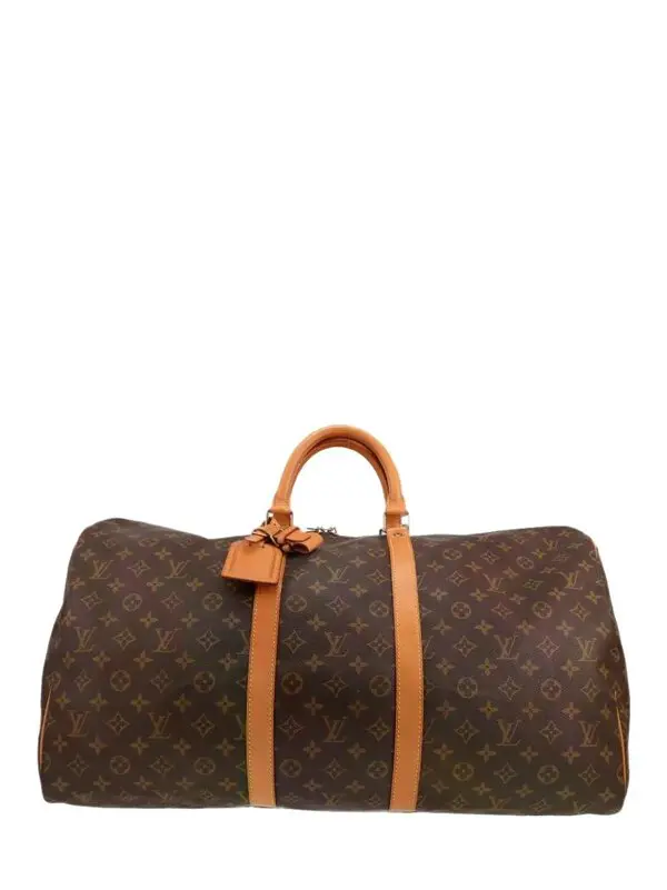 LOUIS VUITTON Monogram Keepall 55 Travel Bag - Brown