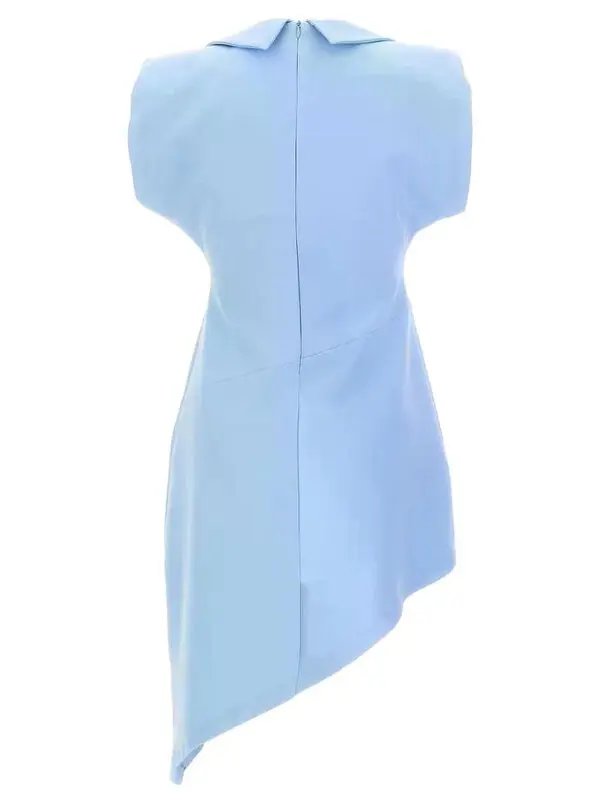 KAOS Asymmetric Padded-shoulder Dress - Blue