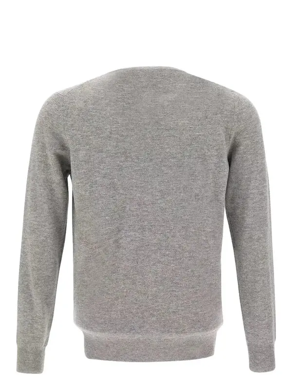KANGRA Ribbed Knit Crew-neck Sweater - Grey