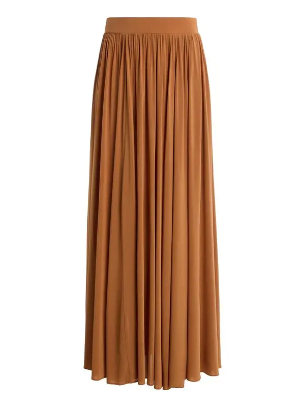 Zimmermann Gathered Crepe Maxi Skirt - Neutral