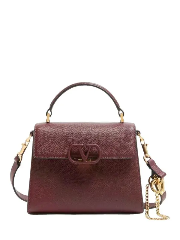 Valentino Garavani Vsling Mini Handbag In Grainy Calfskin - Red