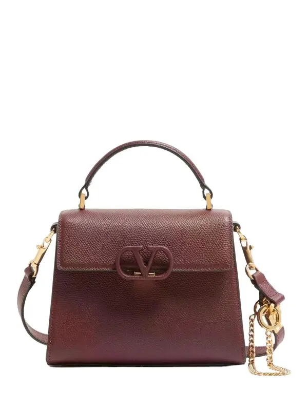Valentino Garavani Vsling Mini Handbag In Grainy Calfskin - Red