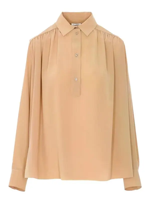 Saint Laurent Button Long-sleeve Shirt - Neutrals