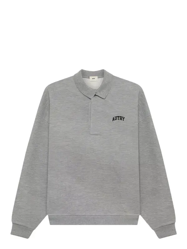 AUTRY Polo Sweatshirt With Logo Detail - Grey