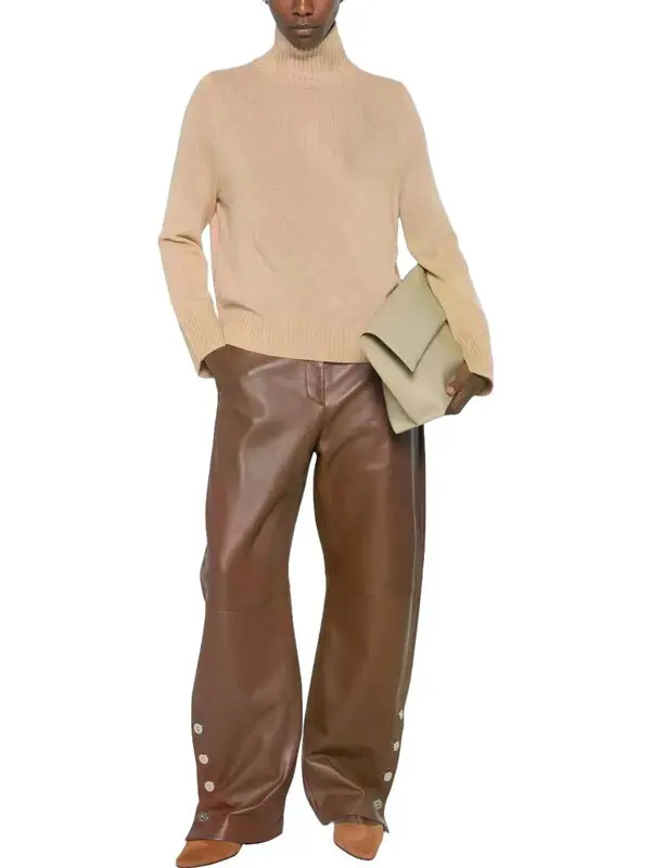 ALLUDE Ribbed-knit Mock-neck Sweater - Neutrals