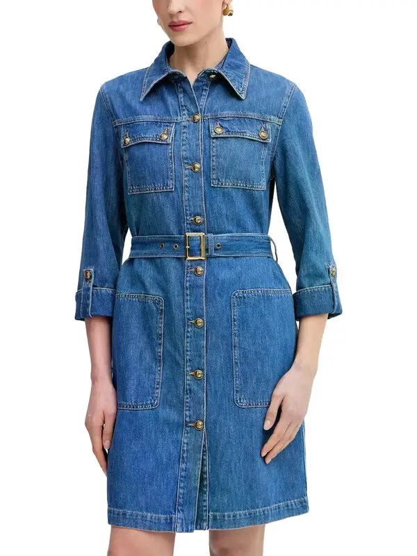Luisa Spagnoli Belted Mini Dress - Blue
