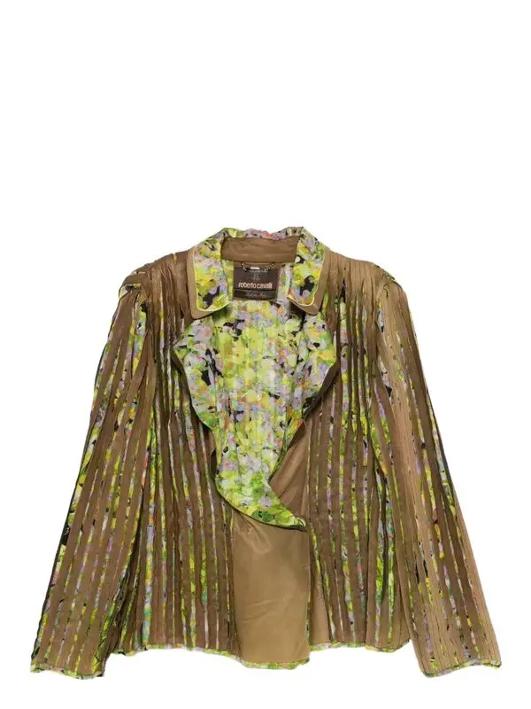 Roberto Cavalli Floral Print Jacket - Brown