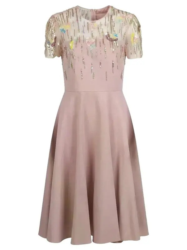 Valentino Garavani Sequin Embellished Midi Dress - Pink