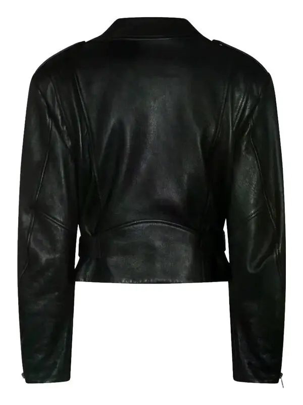 Saint Laurent Belted Biker Jacket - Black
