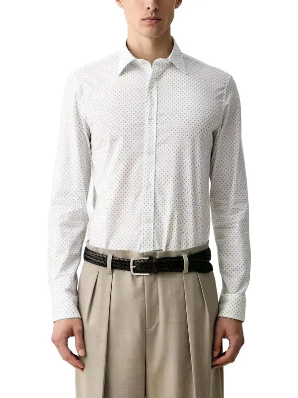 Michael Kors Geometric-print Long-sleeve Shirt - White