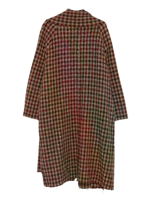 R13 Double-breasted Check-pattern Coat - Brown