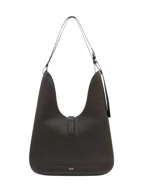 TOM FORD Leather Medium Hobo Bag - Black