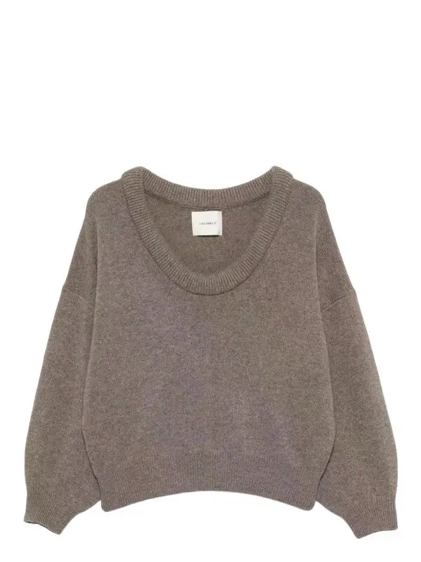 LISA YANG Doria Ribbed-trim Drop-shoulder Sweater - Brown