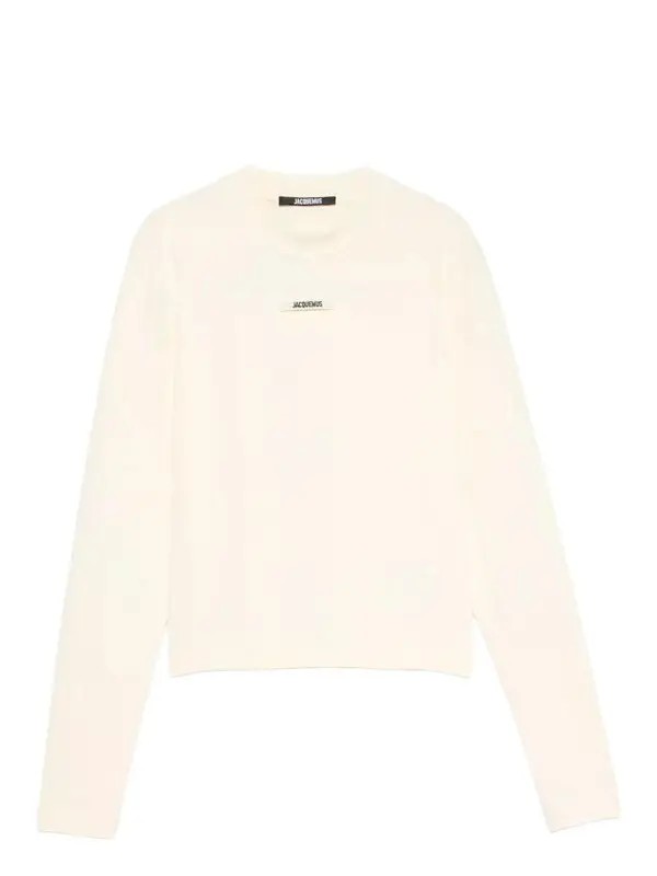 Jacquemus Logo-patch Long-sleeve T-shirt - Neutrals