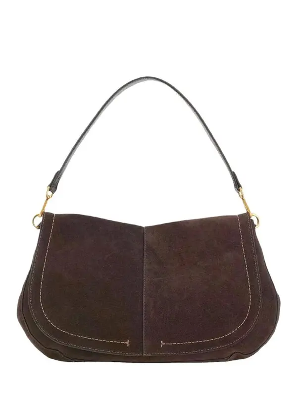 GIANNI CHIARINI Helena Round Suede Shoulder Bag - Brown