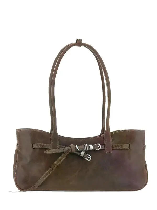 MARGESHERWOOD Knotted Leather Shoulder Bag - Brown