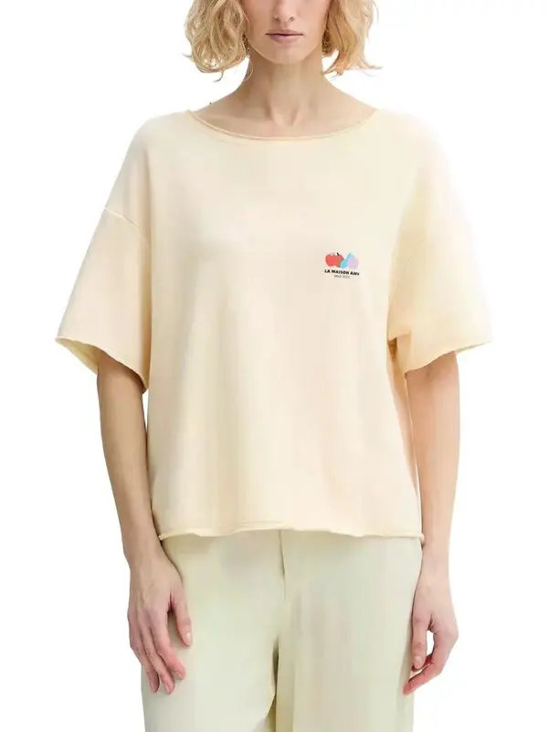 American Vintage Light Beige Logo Detail T-shirt - Neutrals
