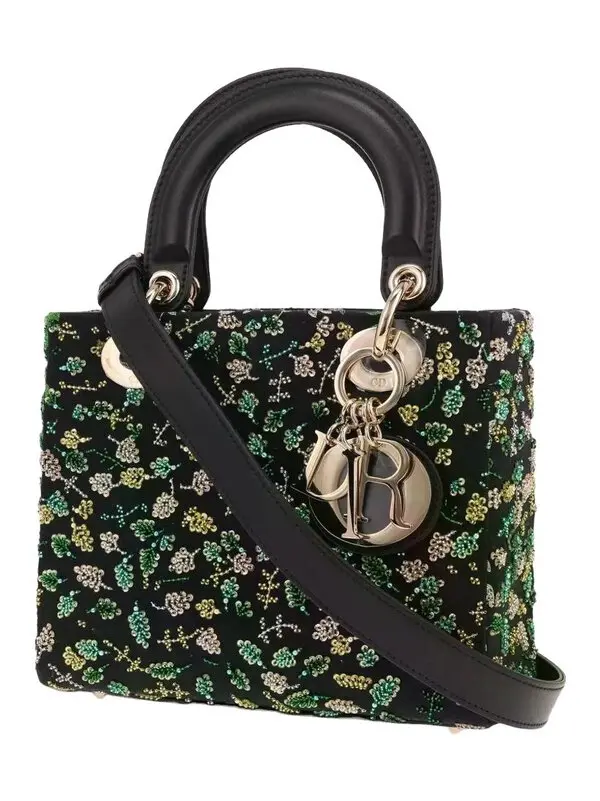 Dior Lady Pearl-embroidered Tote Bag - Black