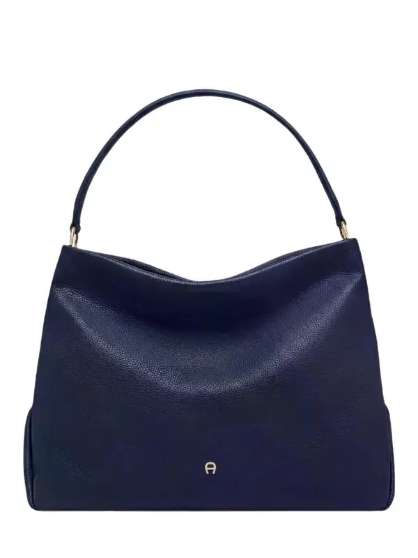 AIGNER Medium Paola Pebbled Shoulder Bag - Blue