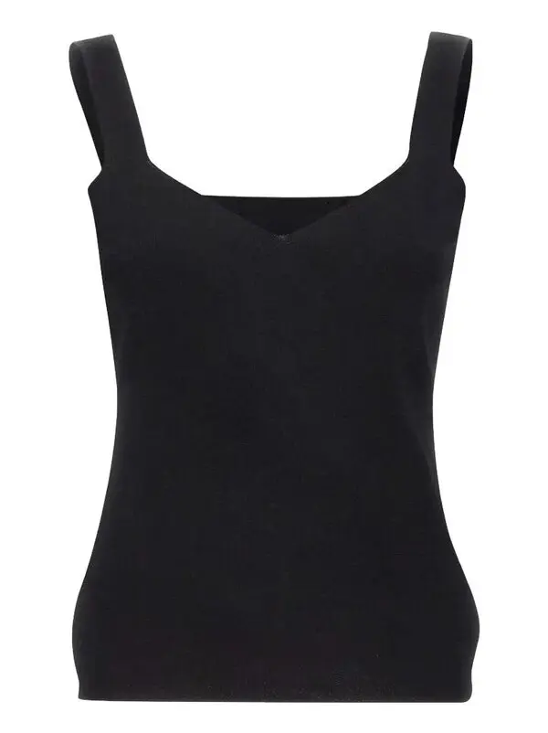 KAOS V-neck Knitted Top - Black