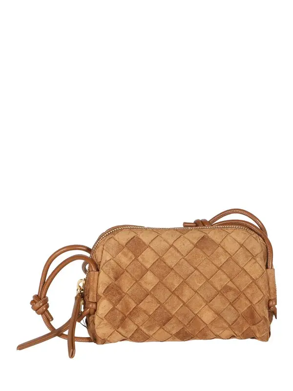 Bottega Veneta Amber Suede Pouch - Tan