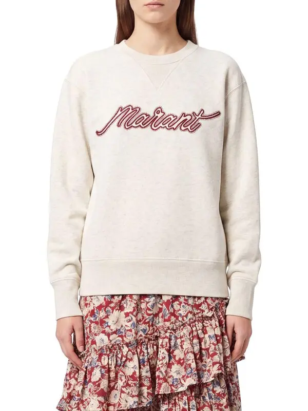 Isabel Marant Étoile Pullover With Embroidered Logo - Ecru