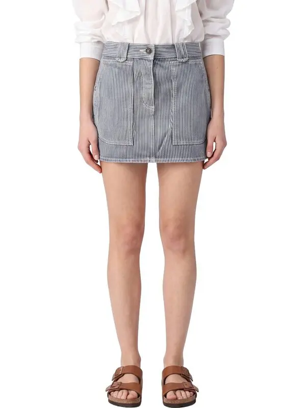 Isabel Marant Étoile Striped Denim Skirt - Blue