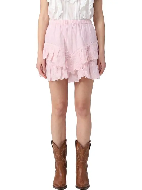 Isabel Marant Étoile Ruffled Embroidered Shorts - Pink