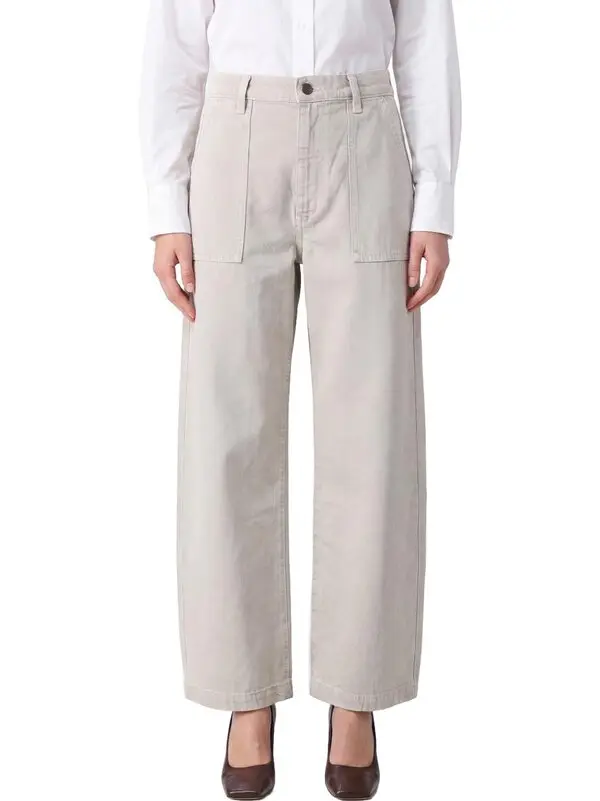 FRAME The Bow Mid-rise Wide Leg Jeans - Grey