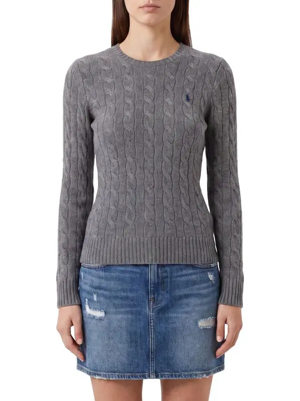 Polo Ralph Lauren Cable Knit Crewneck Sweater - Grey