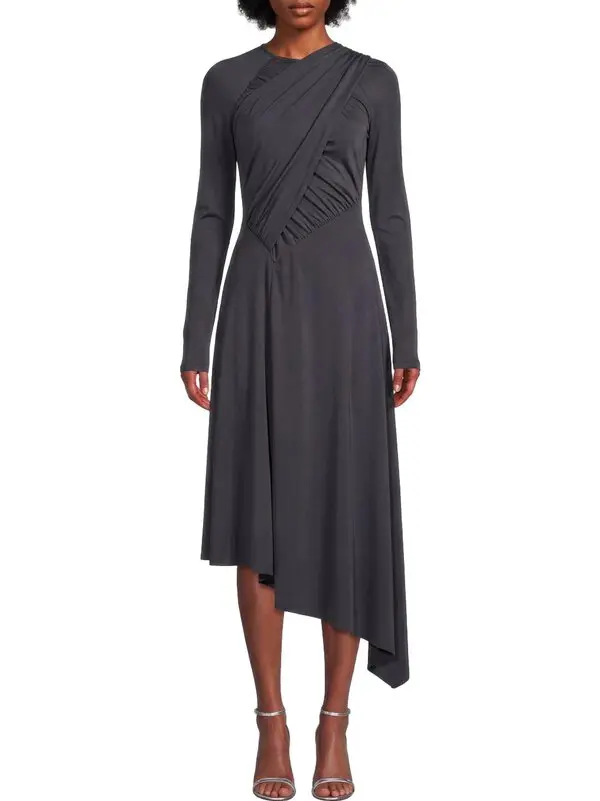 Victoria Beckham Asymmetrical Draped Dress - Black
