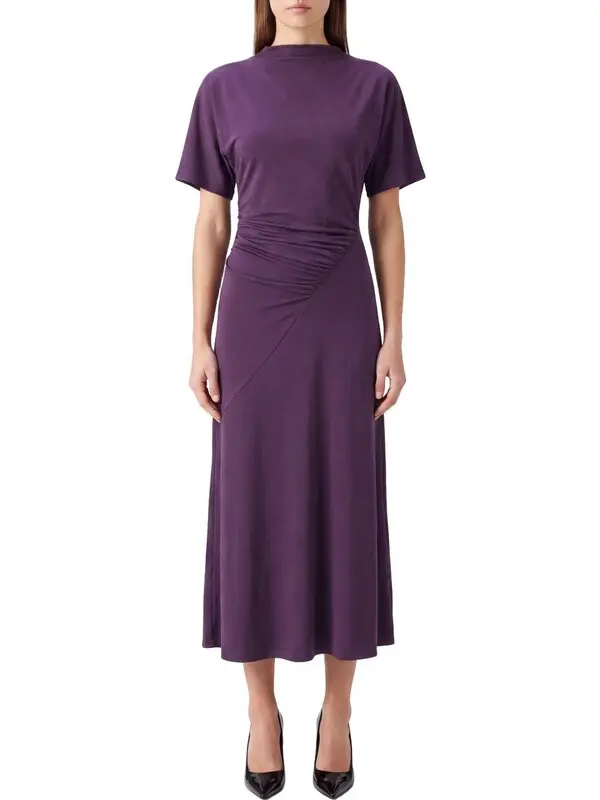 Victoria Beckham Ruched Midi Dress - Black