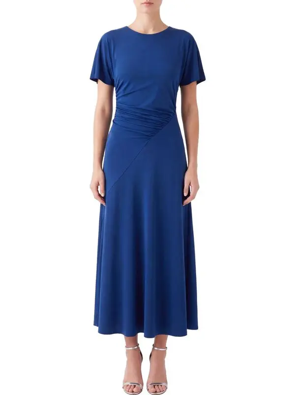 Victoria Beckham Ruched Midi Dress - Blue