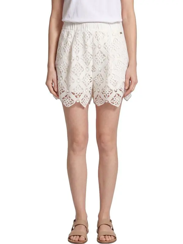 Herno Crochet Cotton Blend Shorts - Natural