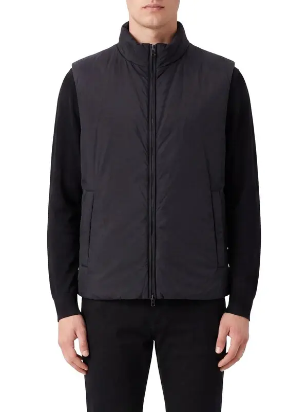 Herno High Neck Water-repellent Padded Gilet In Recycled Nylon - Black