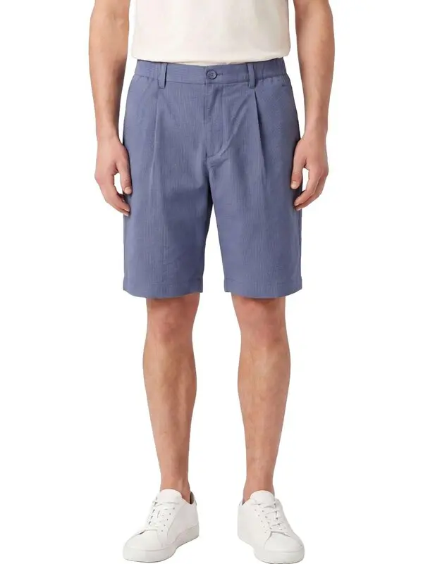 Herno Polyester Crêpe Chino Shorts With Belt Loops - Gnawed Blue