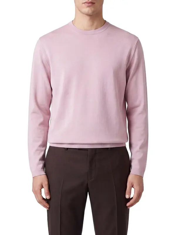 Herno Long-sleeve Crewneck T-shirt In Cotton - Pink