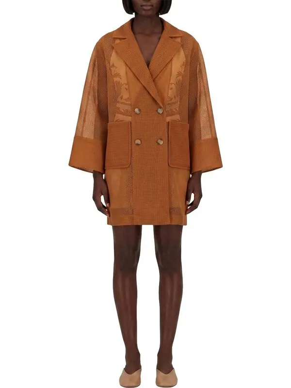 Herno Double Breasted Jacket - Orange