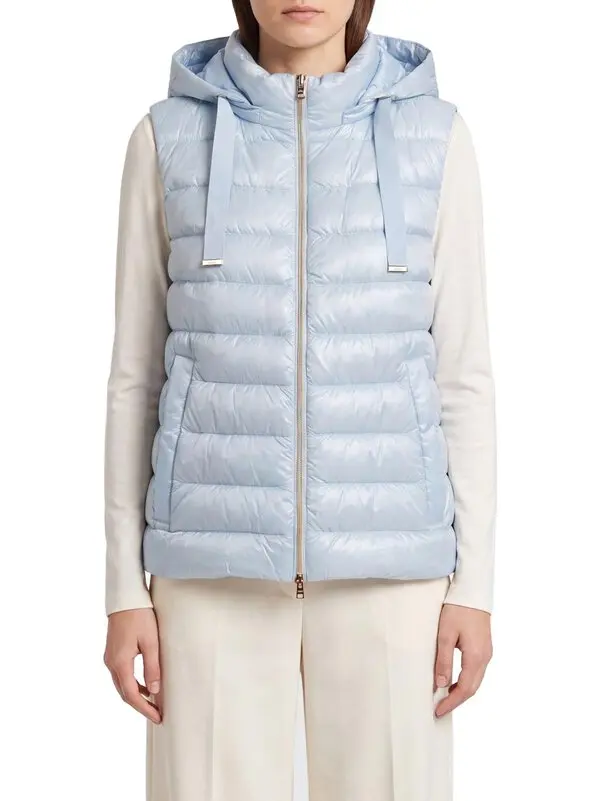 Herno Quilted Hooded Vest - Blue
