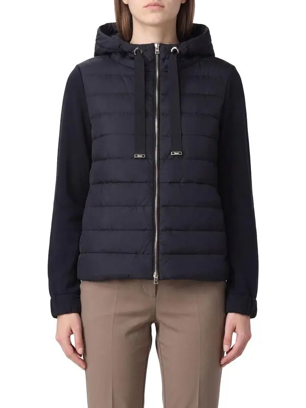 Herno Short Water-repellent Quilted Nylon Down Jacket With Hood And Zip Closure - Black